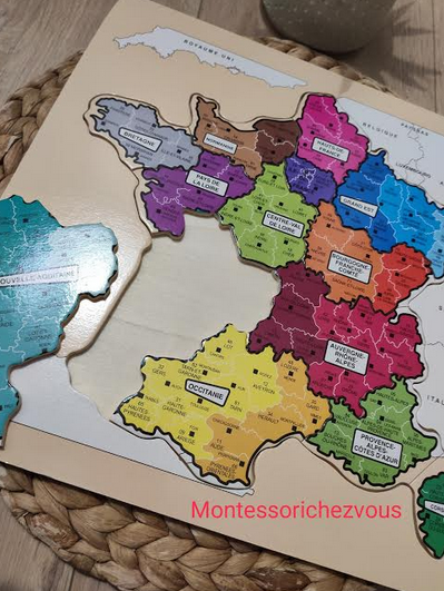 Puzzle régions de France - Montessori Location et Achat